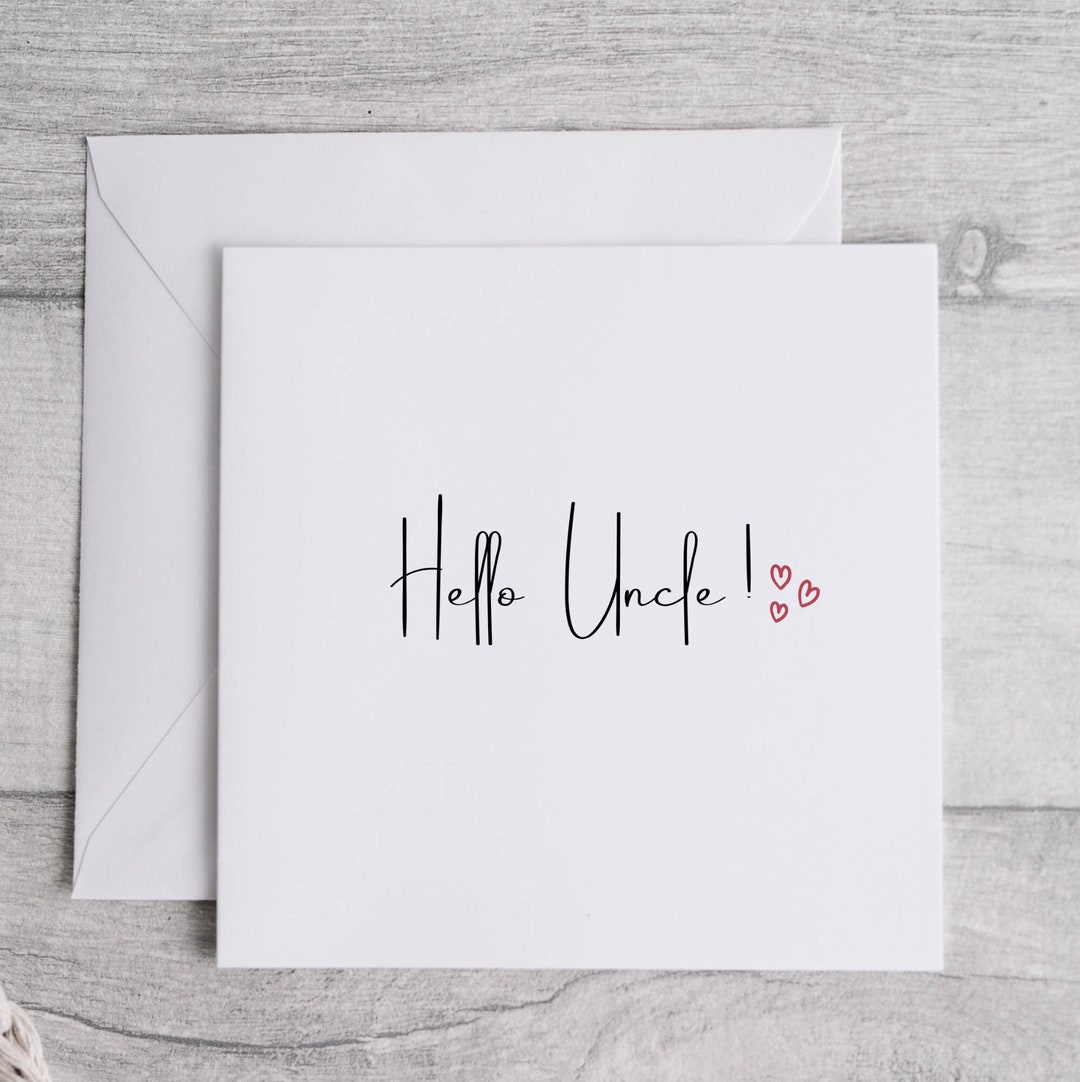 New Uncle Card, Congratulations Card, Red Hearts - Etsy
