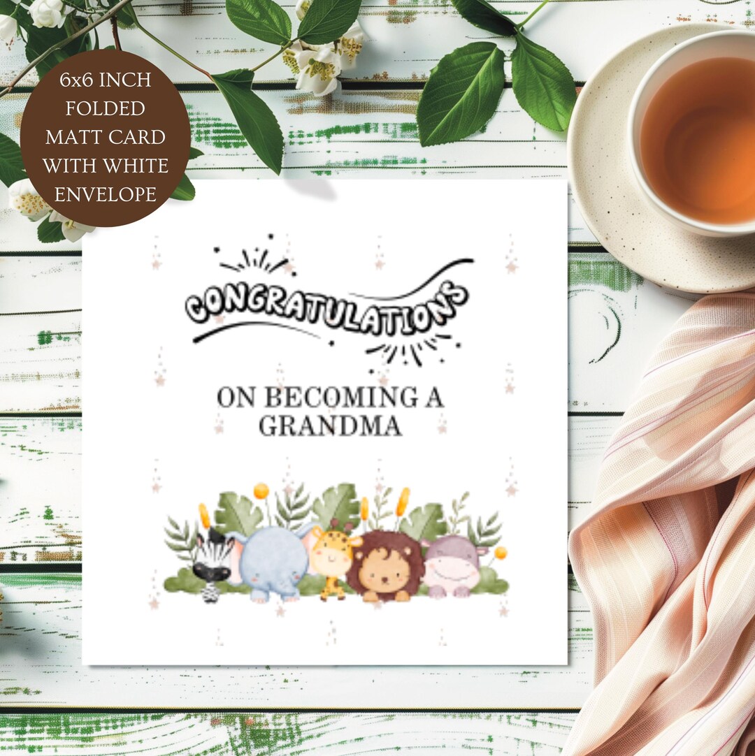 Congratulations on Becoming A Grandma Card. Baby Surprise Congrats Card ...