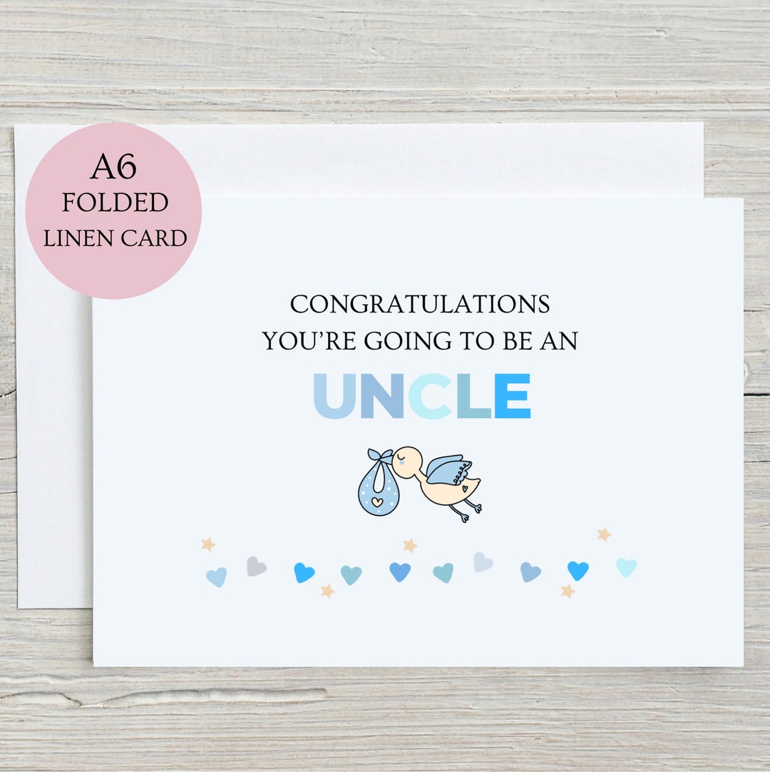 Congratulations You're Going to Be an Uncle Card. Baby Announcement for ...