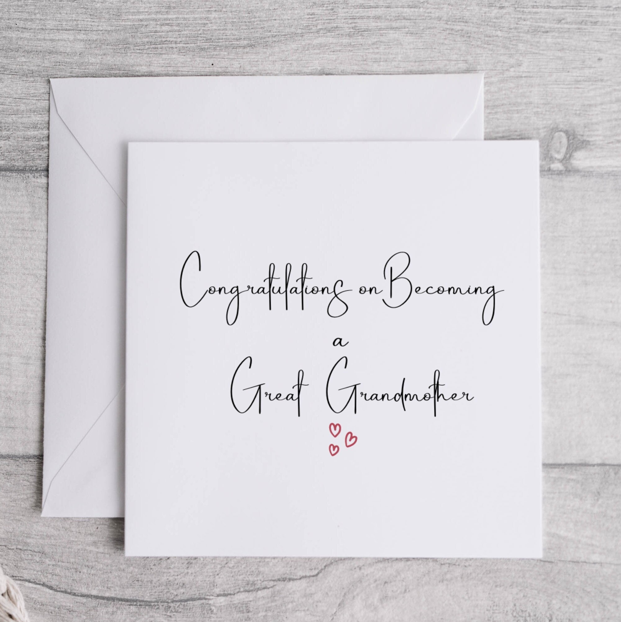 Congratulations on Becoming Great Grandmother Card. New Great - Etsy