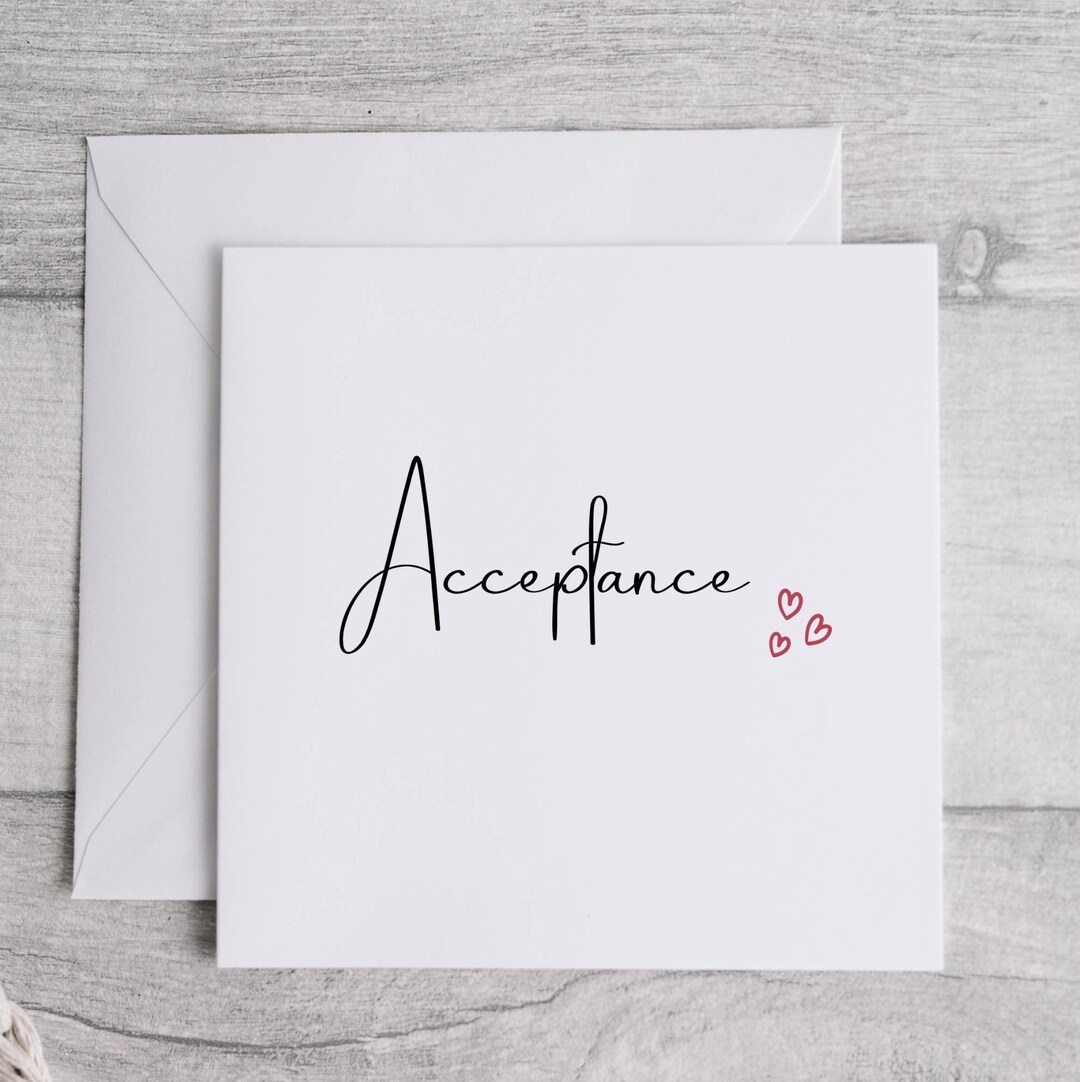 Acceptance Card. Delighted to Accept Card. Red Hearts Wedding Party ...