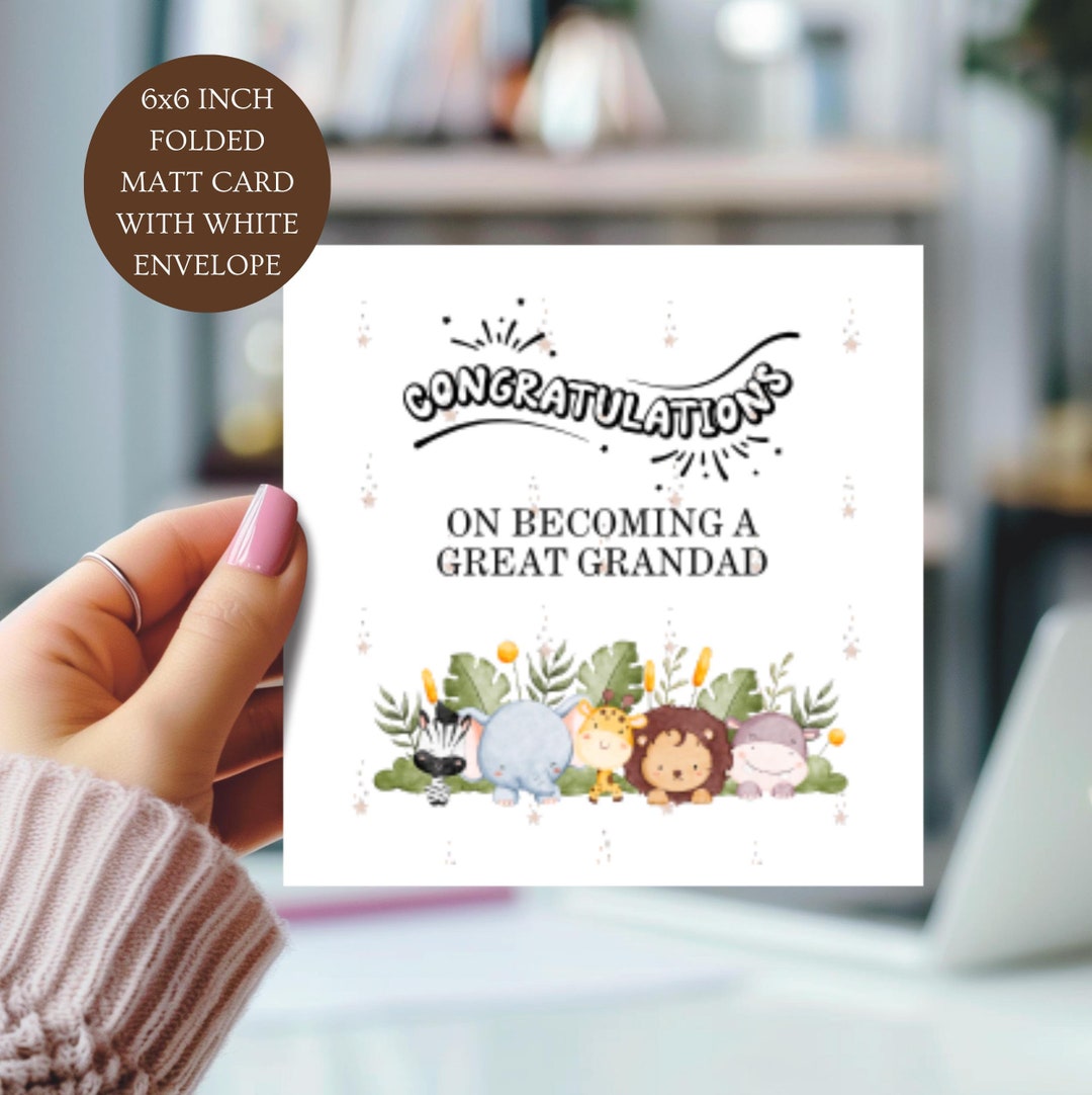 Congratulations on Becoming A Great Grandad Card. Baby Surprise ...