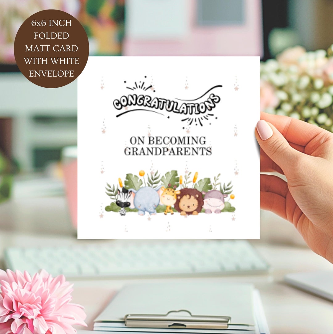 Congratulations on Becoming Grandparents Card. Baby Surprise Congrats ...