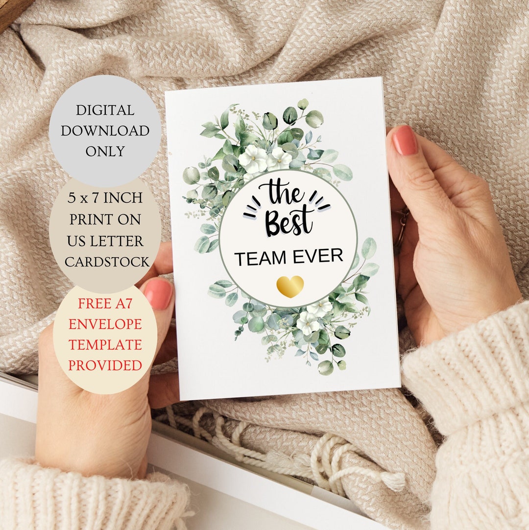 Best Team Ever Card. Appreciation Card for Employees. Appreciation Team ...