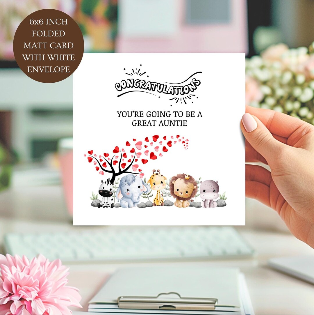 Congratulations You Are Going to Be A Great Auntie Card. Tree With ...