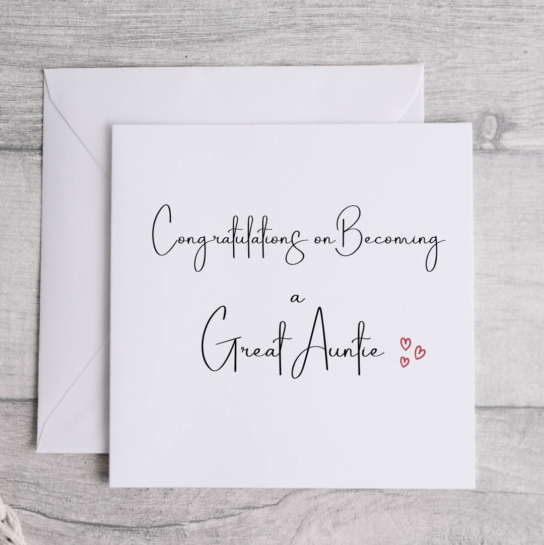 Congratulations on Becoming a Great Auntie Card. New Great Auntie ...