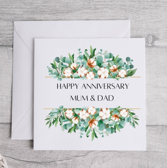 Happy Anniversary Mum and Dad Card. Parents Anniversary Card. - Etsy