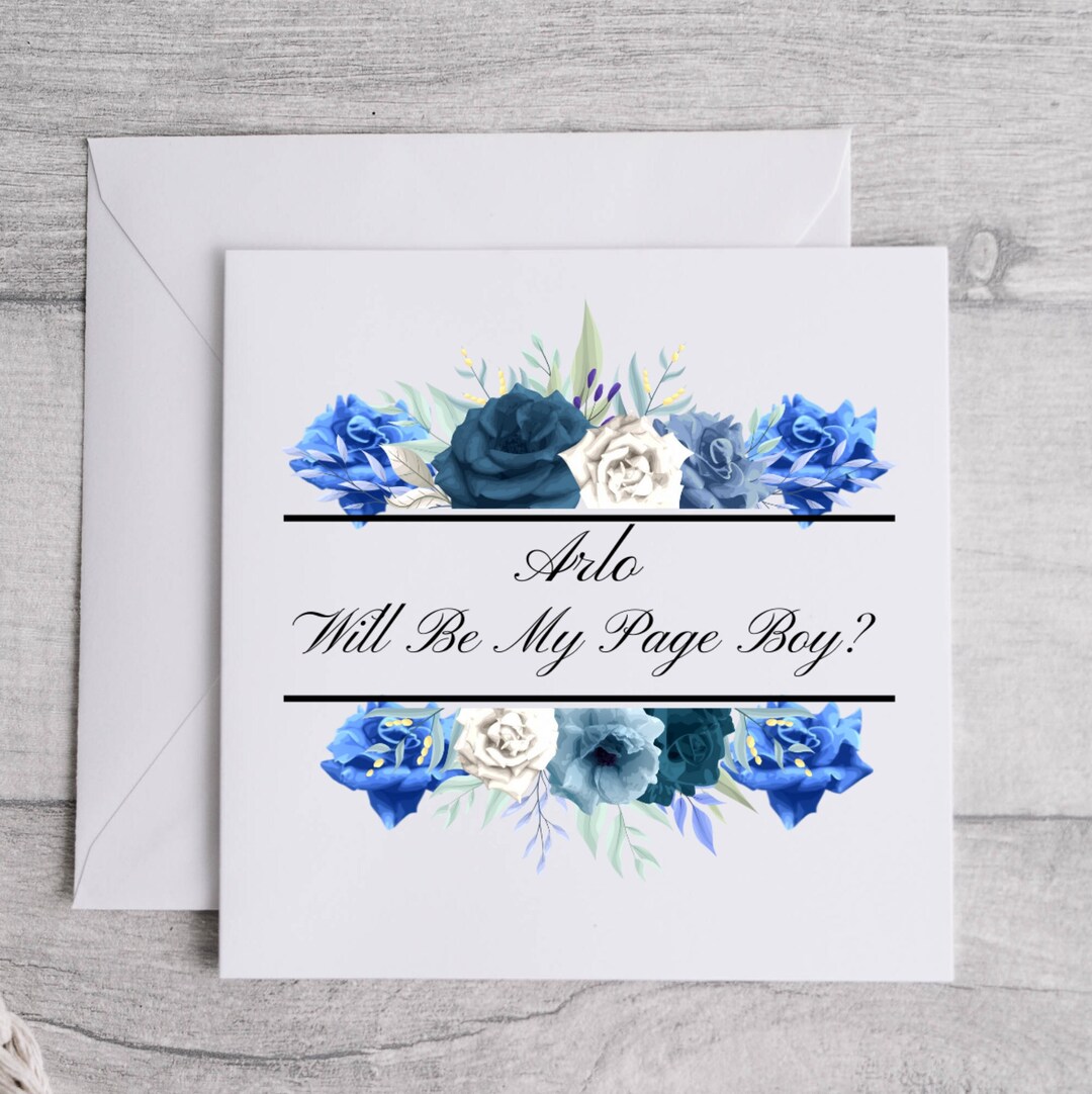 Personalised Will You Be My Page Boy Proposal Card. Wedding Proposal ...