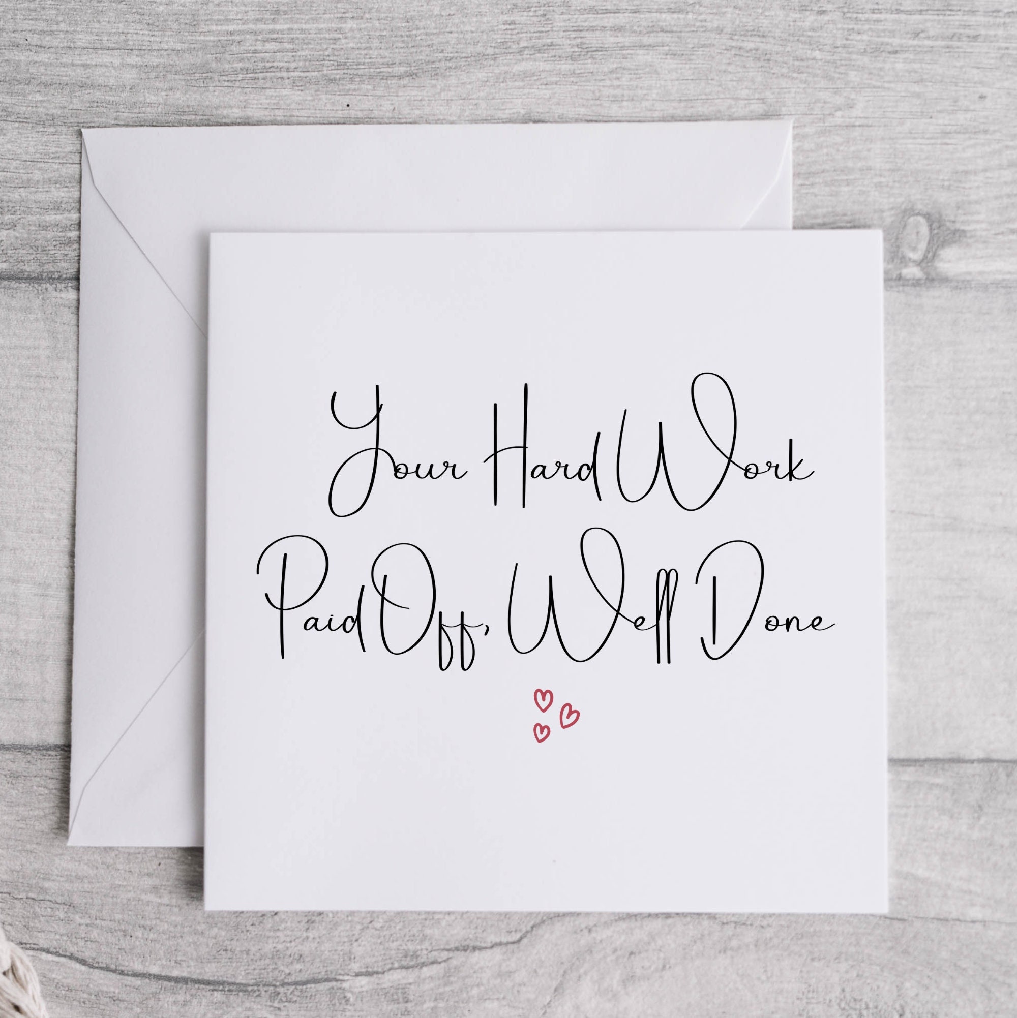 Your Hard Work Paid off Well Done Card. Red Heart - Etsy