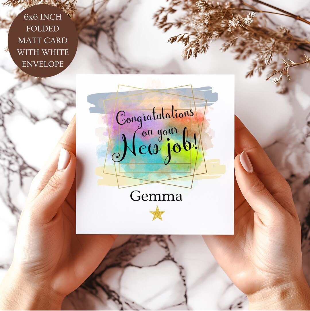 Personalized New Job Card, Congratulations Card - Etsy