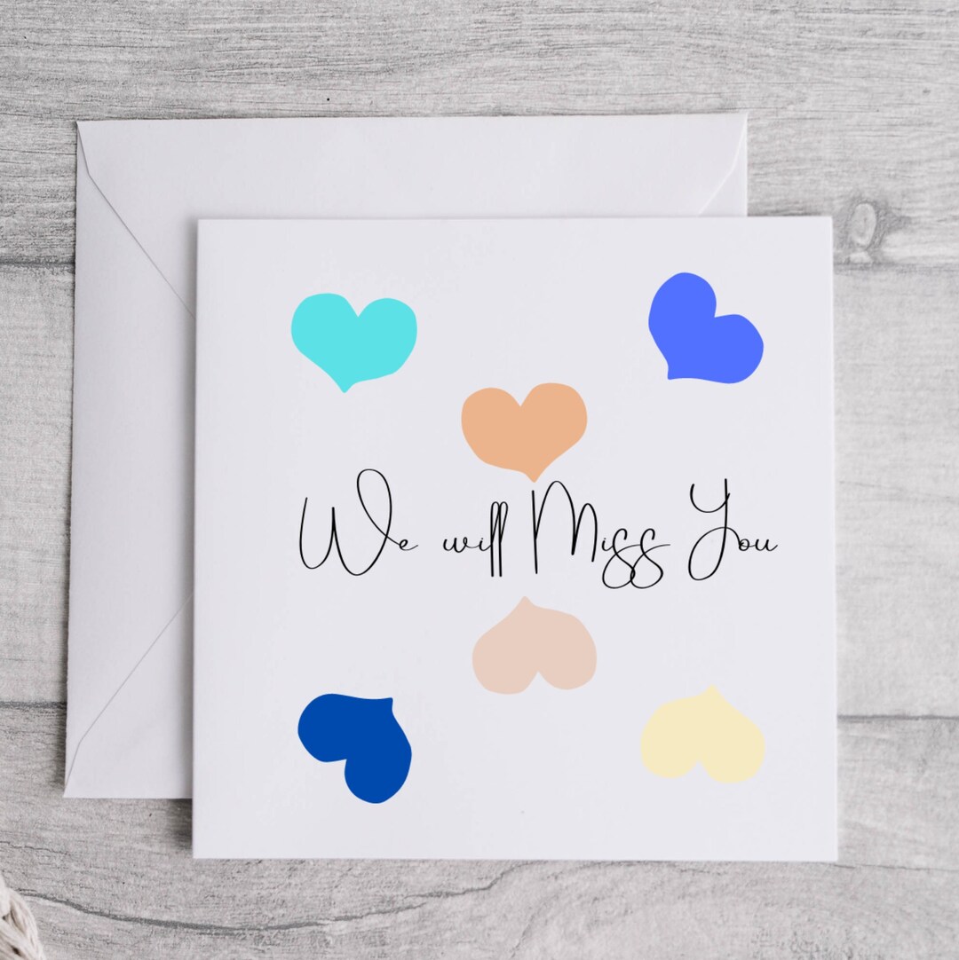 We Will Miss You Card. Farewell Card. Leaving Card. Sorry You - Etsy