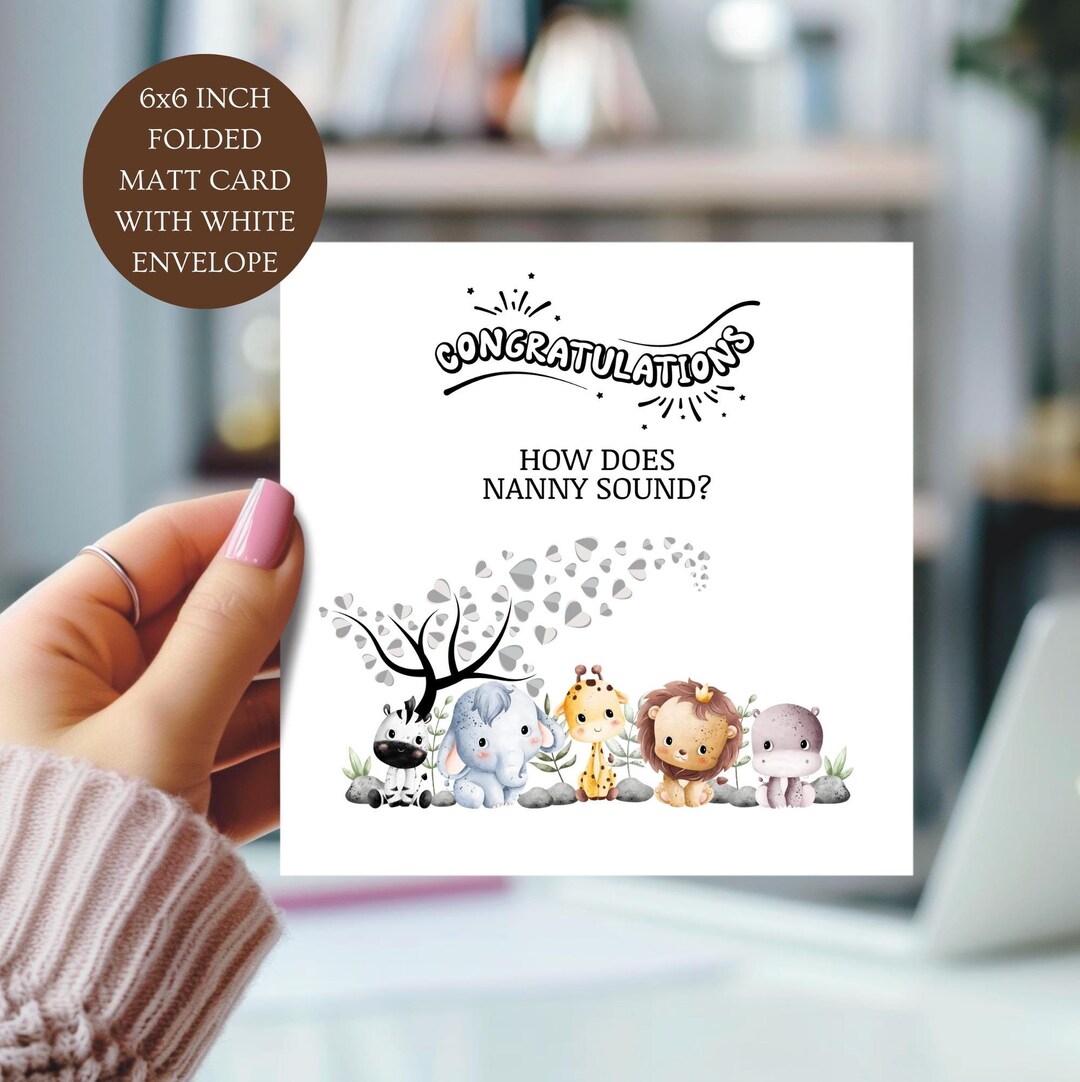 Congratulations How Does Nanny Sound Card. Baby Surprise Announcement ...
