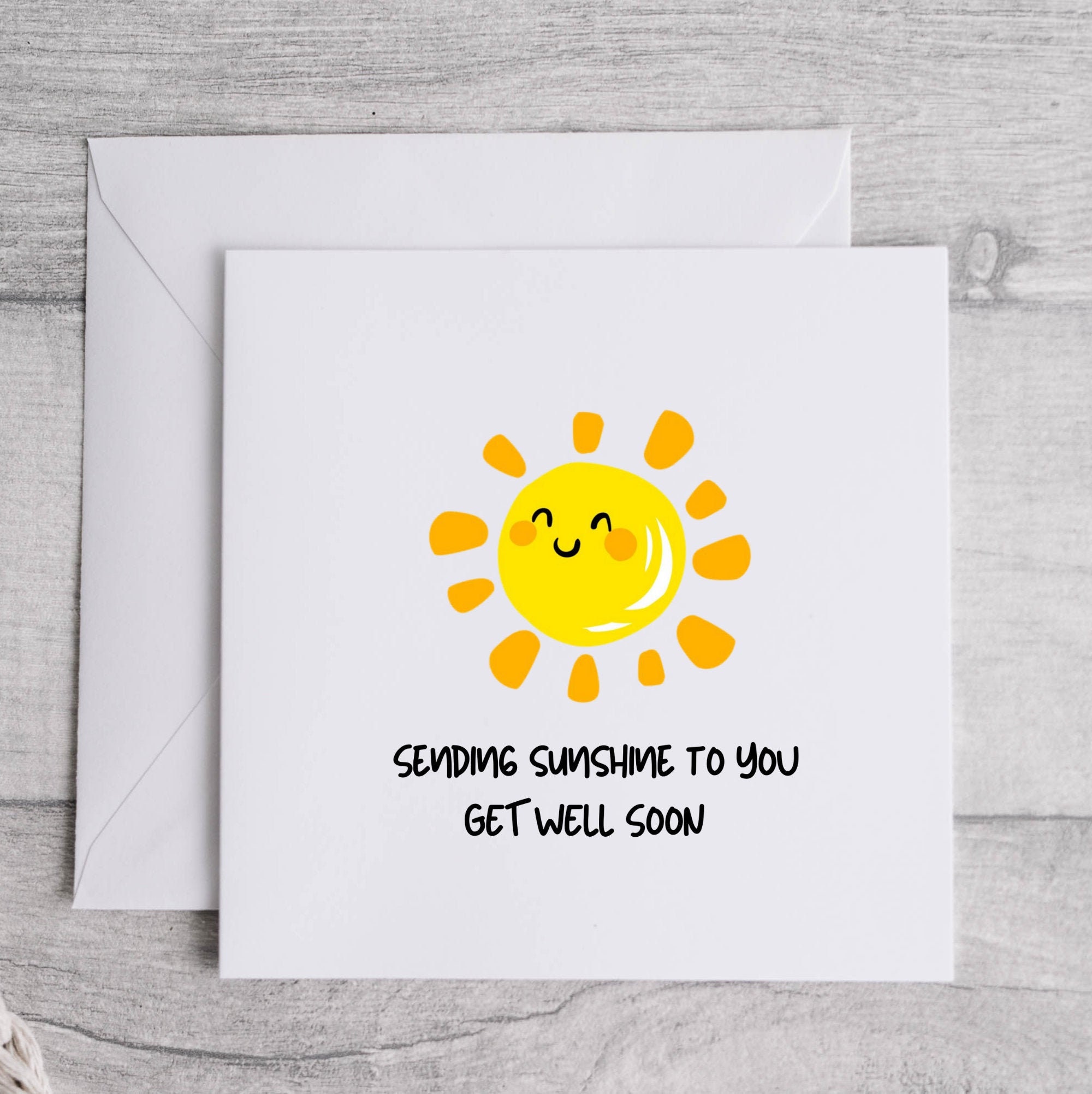 Sending Sunshine to You Get Well Soon Card. Feel Better Card. - Etsy