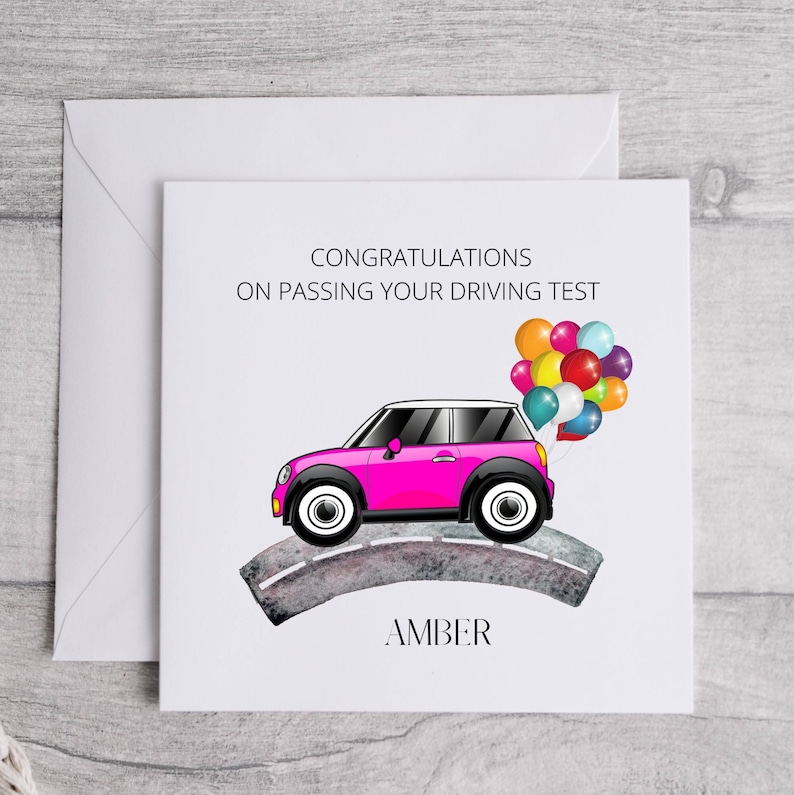 Congratulations on Passing Your Driving Test Card. Pink Car. - Etsy UK