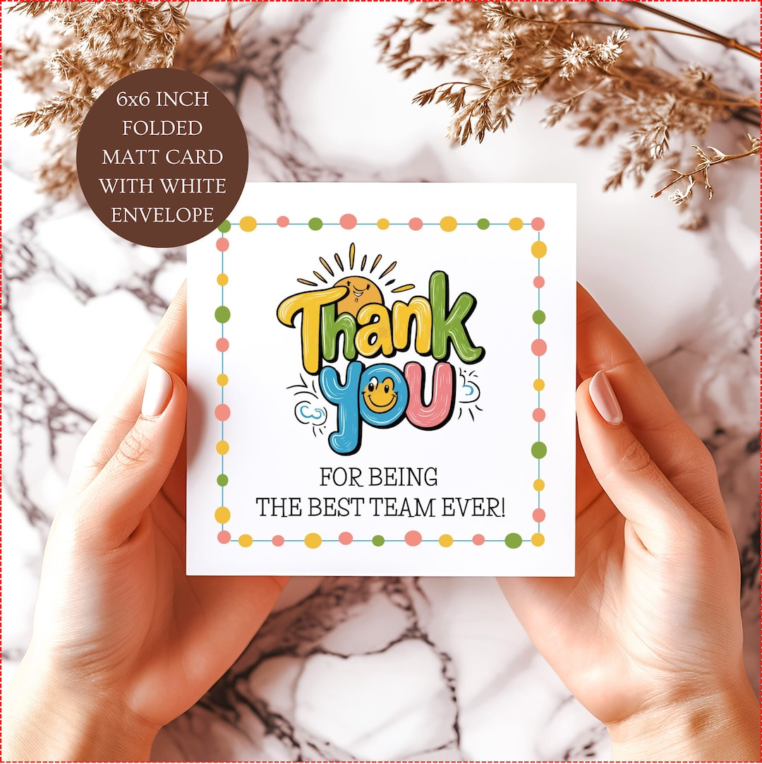Thank You for Being the Best Team Ever Card. Appreciation Employees ...