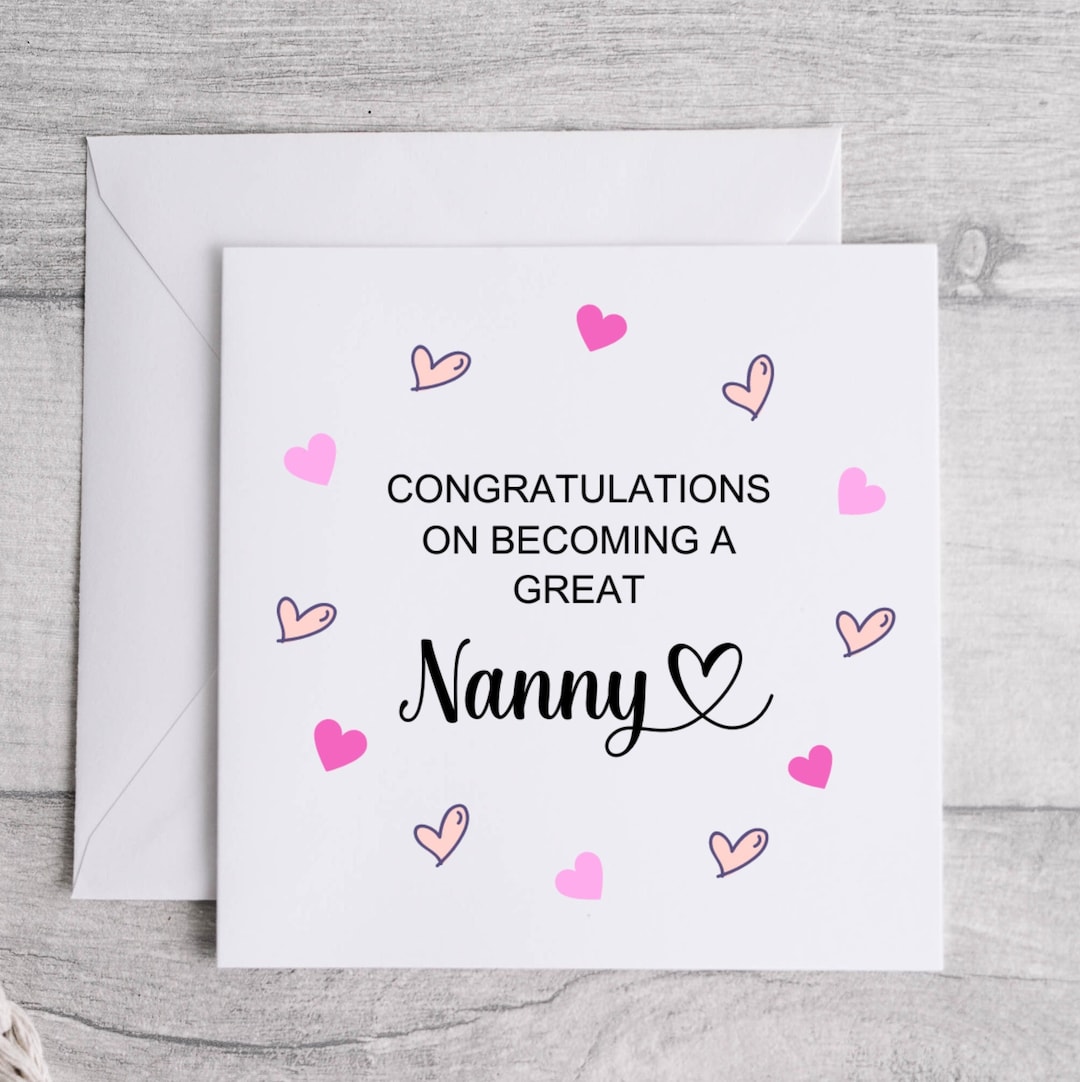 Congratulations on Becoming A Great Nanny Card. Great Nanny Baby ...