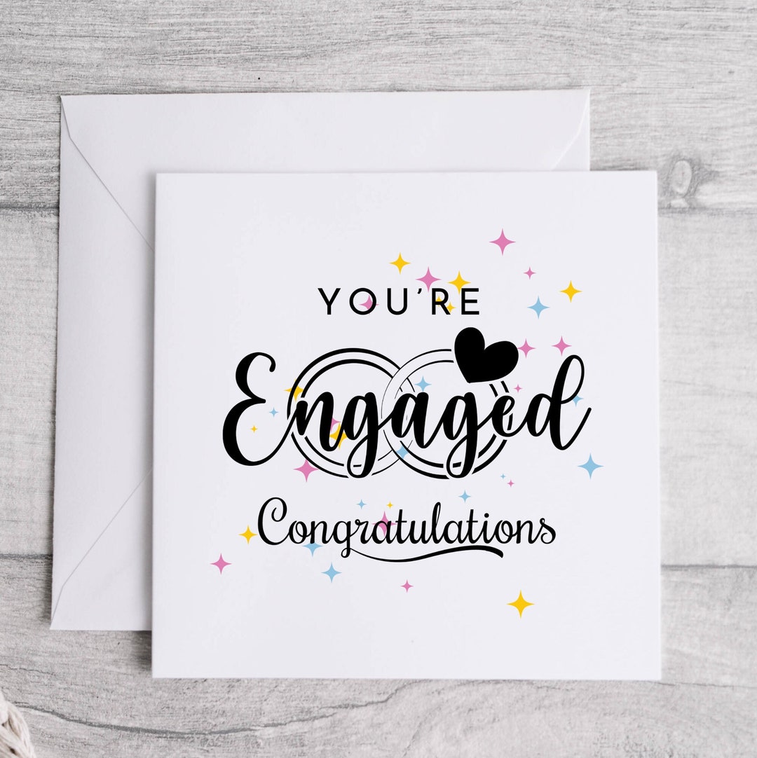 You Are Engaged Congratulations Card. Just Engaged Couple. . - Etsy