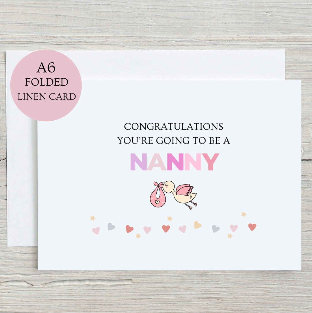 Congratulations You're Going to Be A Nanny Card. Baby - Etsy
