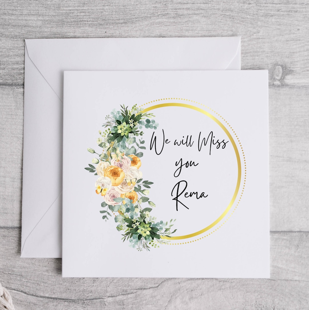 Personalised Name We Will Miss You Card. Farewell Card. Leaving Card ...