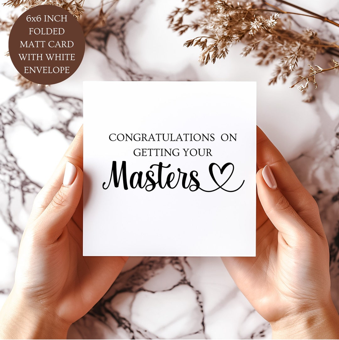 Congratulations on Getting Your Masters Card. Well Done on Your Exam ...