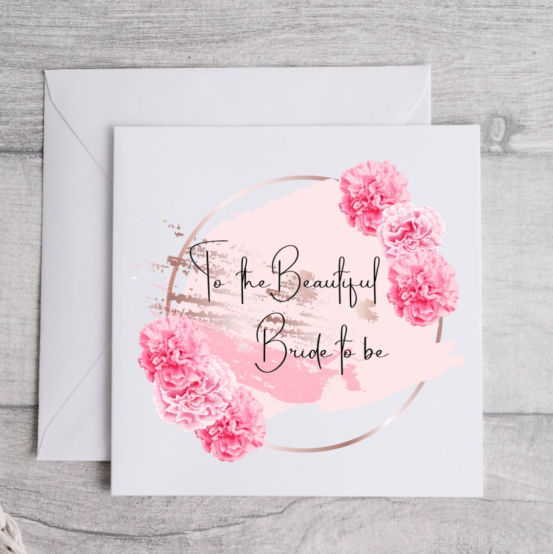 To the Beautiful Bride to Be. Bridal Shower Pink Card. New Party Card ...