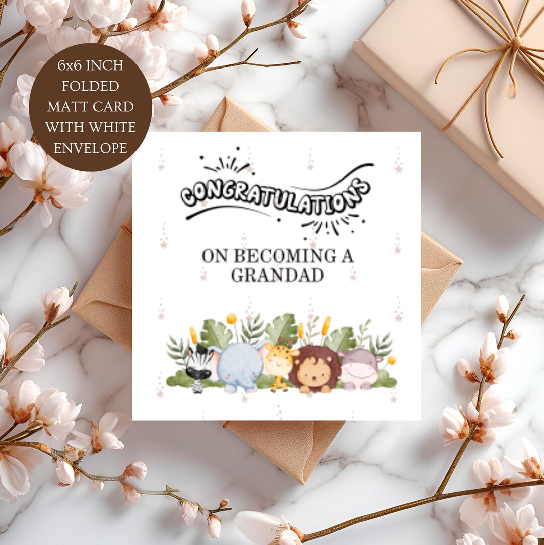 Congratulations on Becoming A Grandad Card. Baby Surprise Congrats Card ...