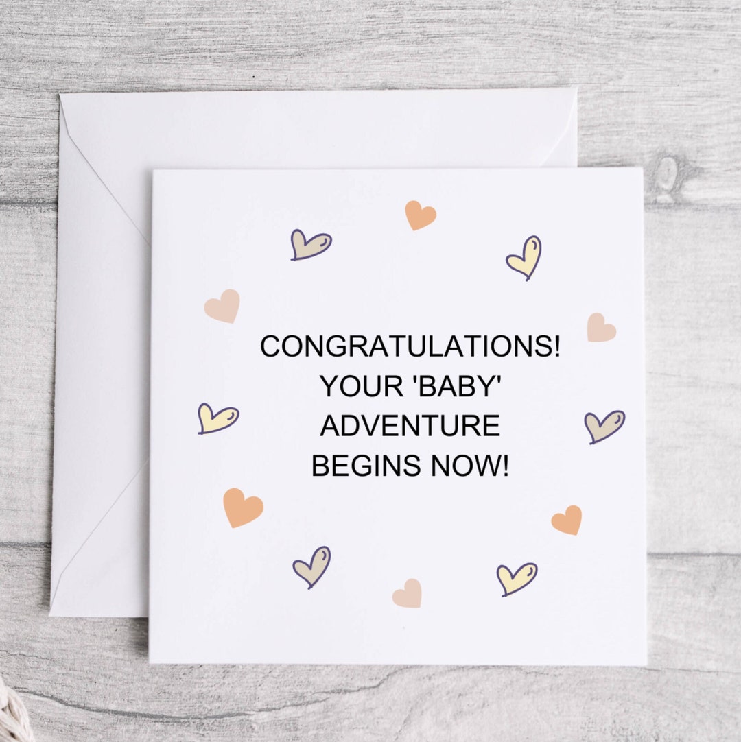 Congratulations Your Baby Adventure Begins Now. Neutral Card. - Etsy