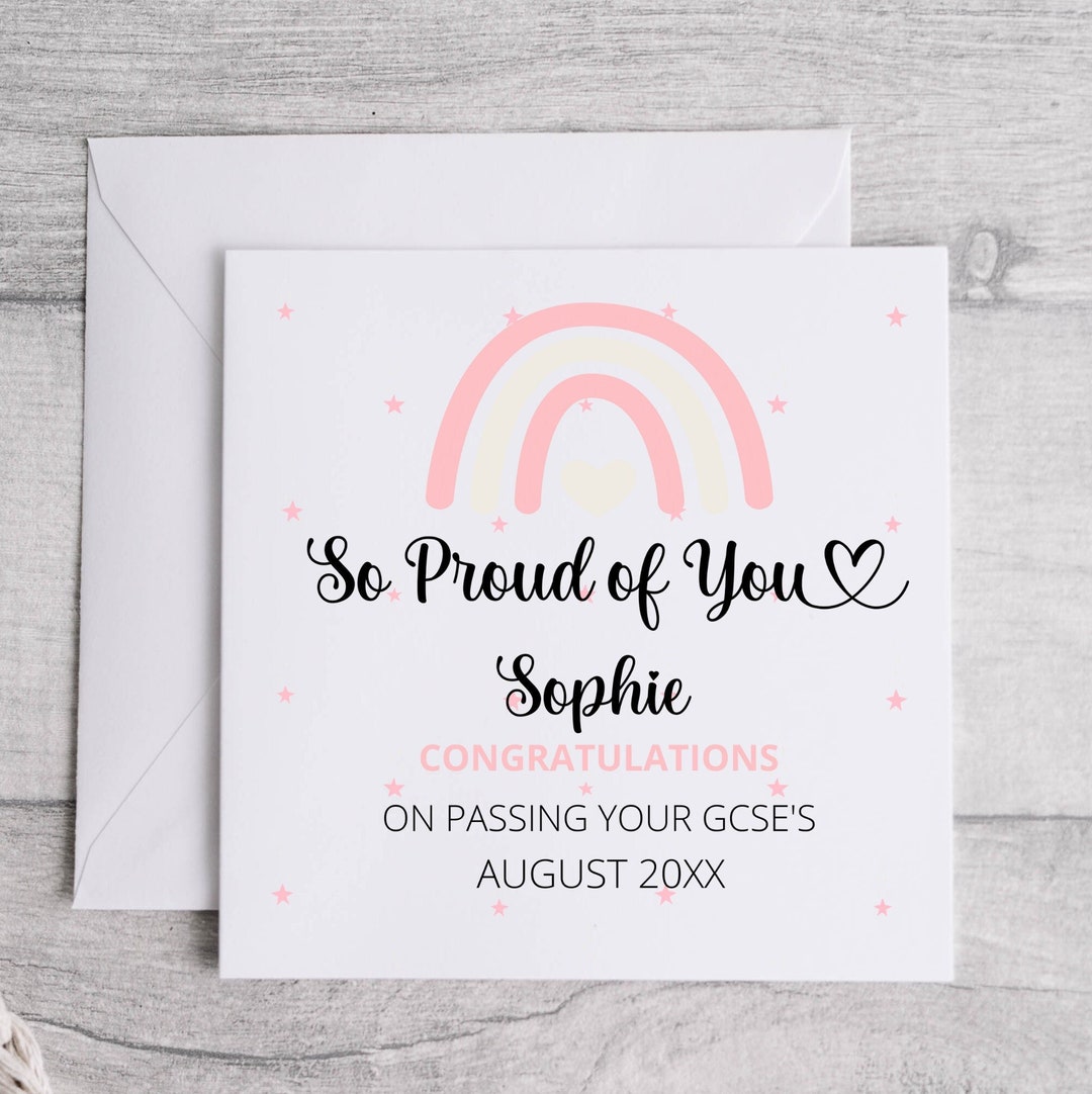 Congratulations on Passing Your GCSE'S Card. Pink Stars Card. - Etsy