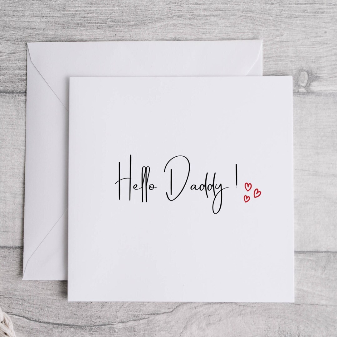Hello Daddy Card. Pregnancy Announcement Husband Reveal - Etsy