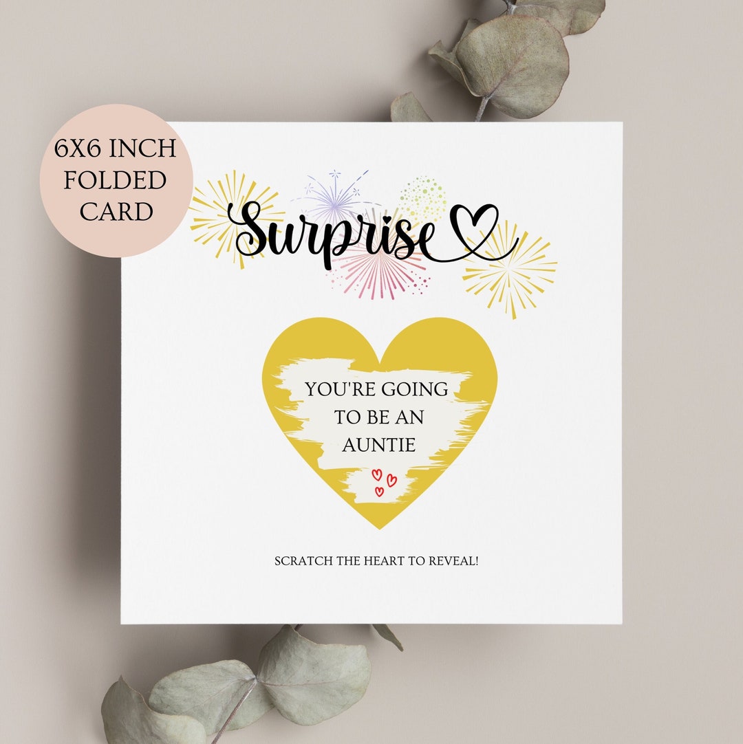 Surprise You Are Going to Be an Auntie Card. Gold Scratch off - Etsy