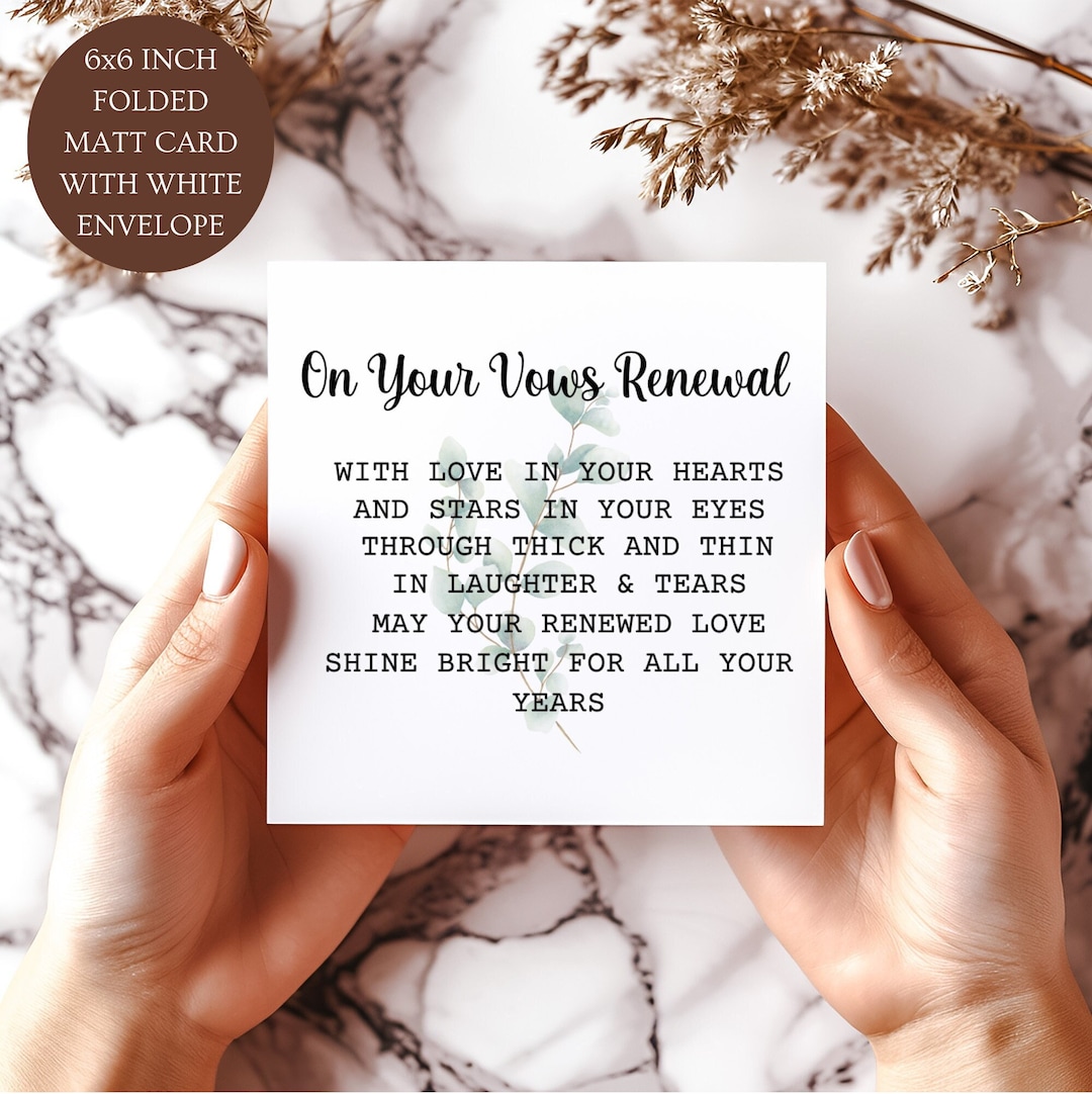 On Your Vows Renewal Card. Renewal Wedding Vows Poem Card. - Etsy UK