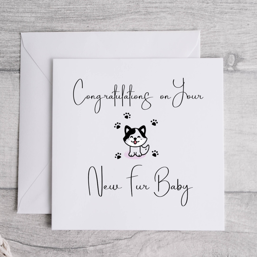 Congratulations on Your New Fur Baby Puppy Card. - Etsy