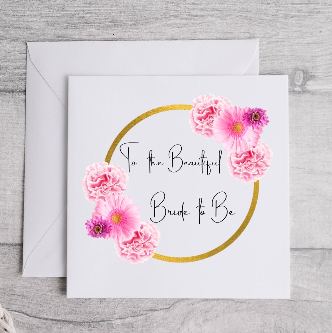 To the Beautiful Bride to Be. Bridal Shower Pink Flower Card. New Party ...