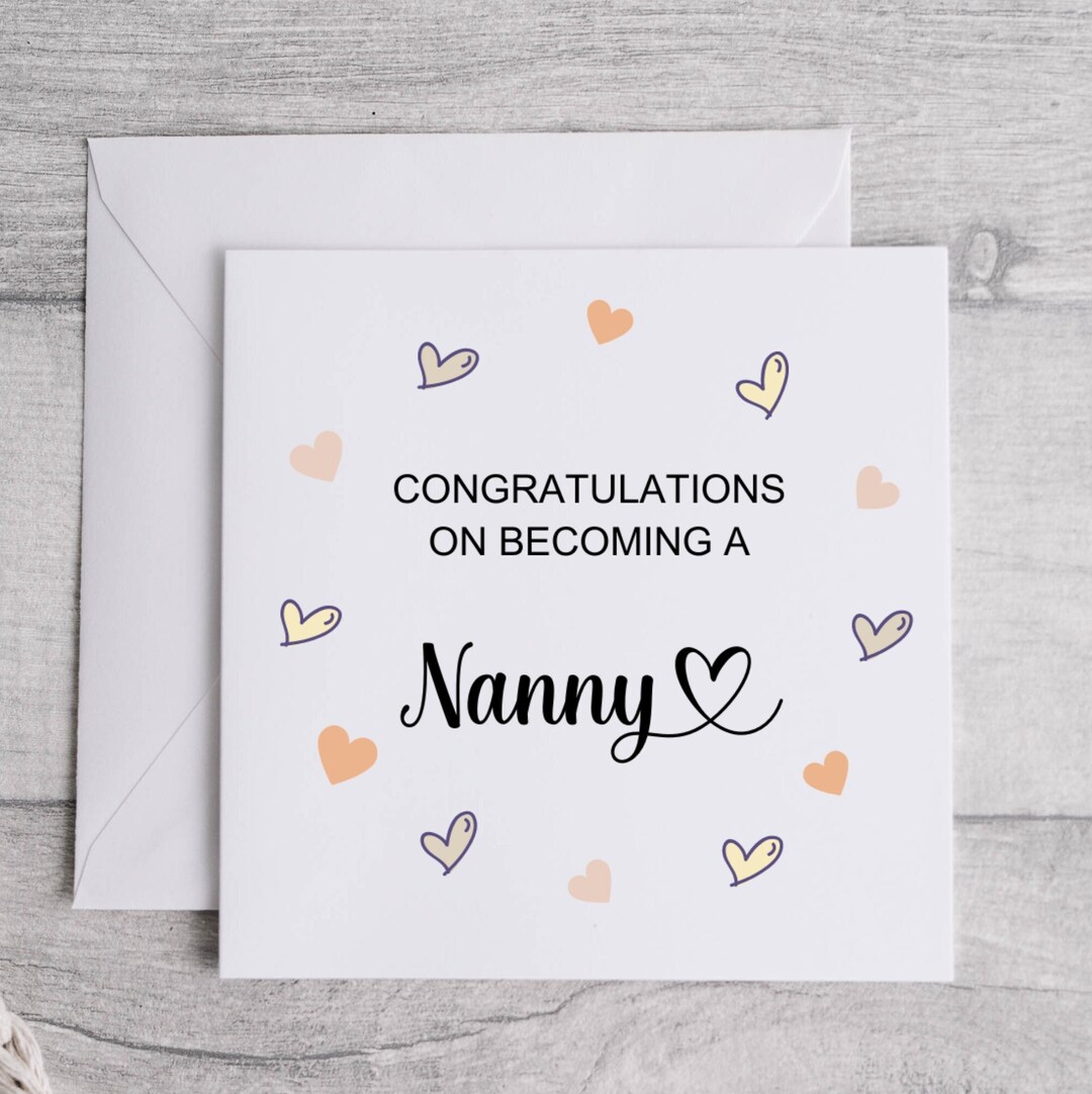 Congratulations on Becoming a Nanny Card. Surprise Announcement Card ...