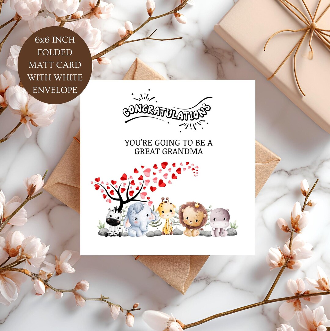 Congratulations You Are Going to Be A Great Grandma Card. Tree With ...
