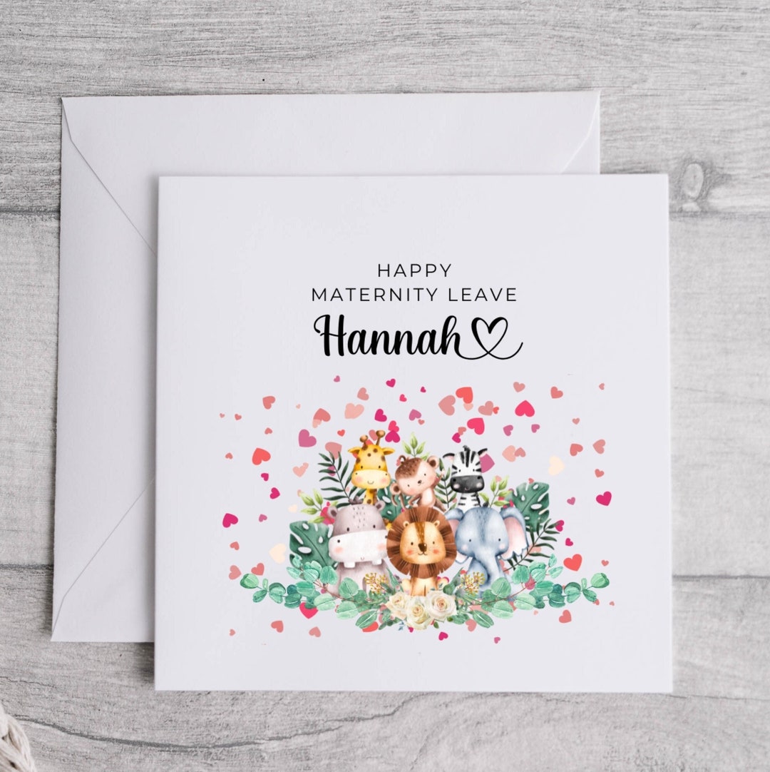 Personalised Happy Maternity Leave Card. Mummy to Be Heart Baby Girl ...