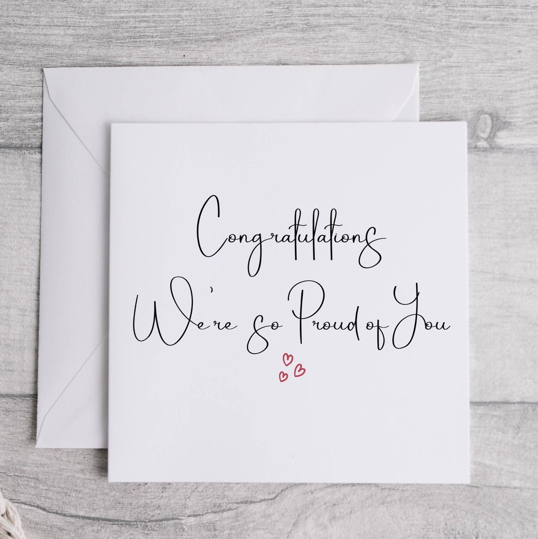 Congratulations We Are so Proud of You Card. Red Heart Encouragement ...