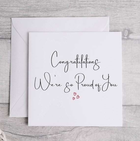 Congratulations We Are so Proud of You Card. Red Heart - Etsy UK