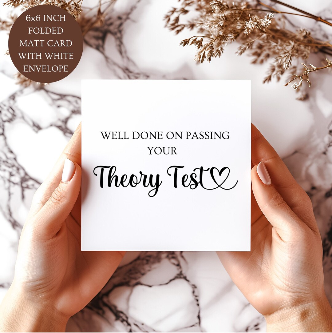 Well Done on Passing Your Theory Card. Well Done on Your Exam Results ...
