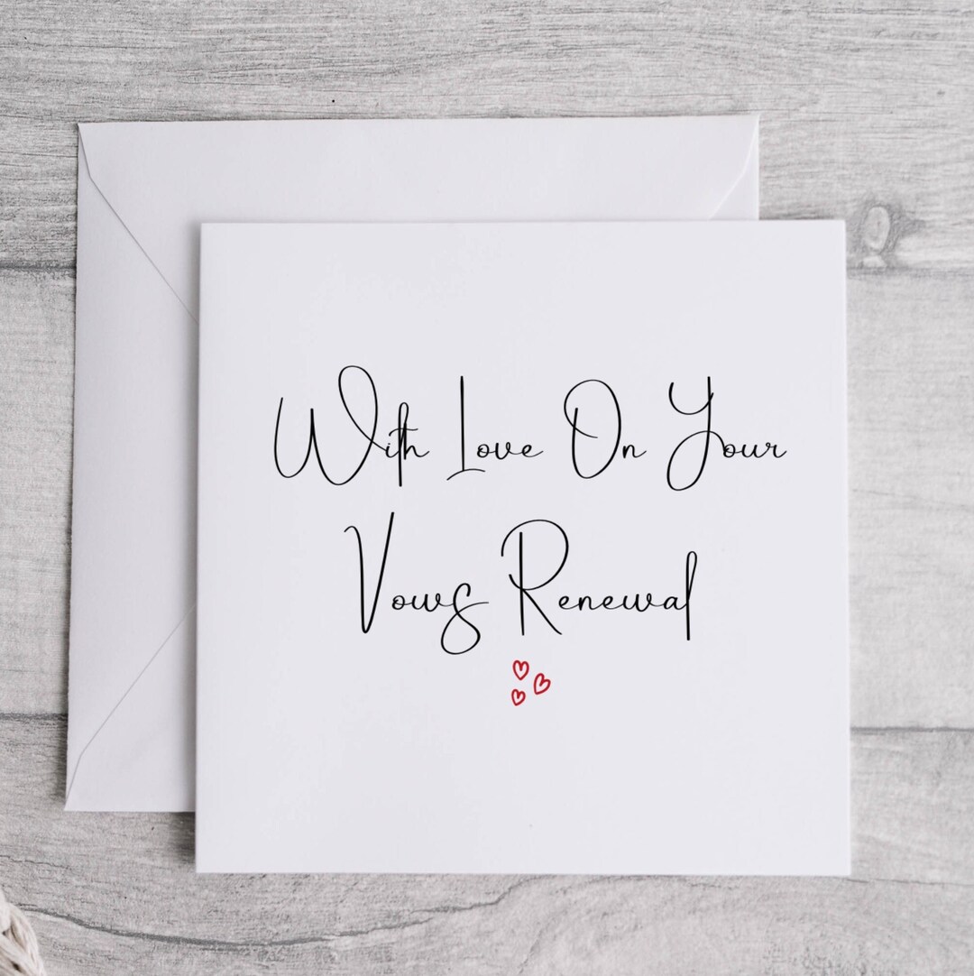 With Love on Your Vows Renewal Card. Renew Wedding Vows Red - Etsy