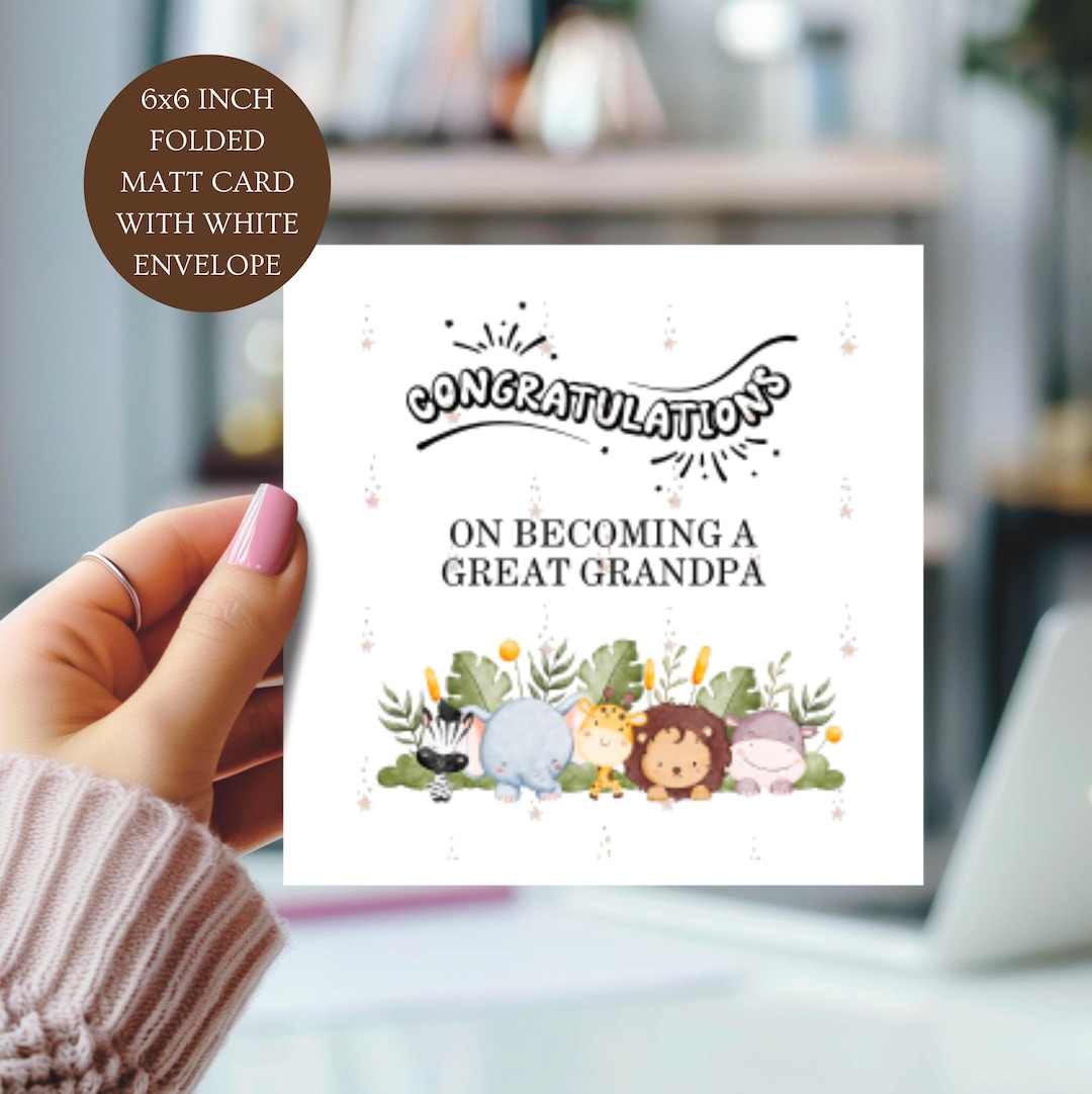 Congratulations on Becoming A Great Grandpa Card. Baby Surprise ...