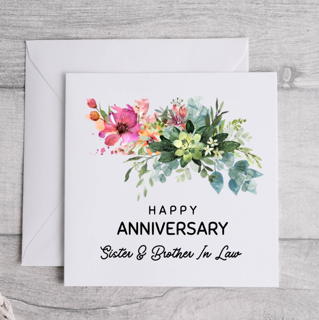 Wedding anniversary sister and brother in law store