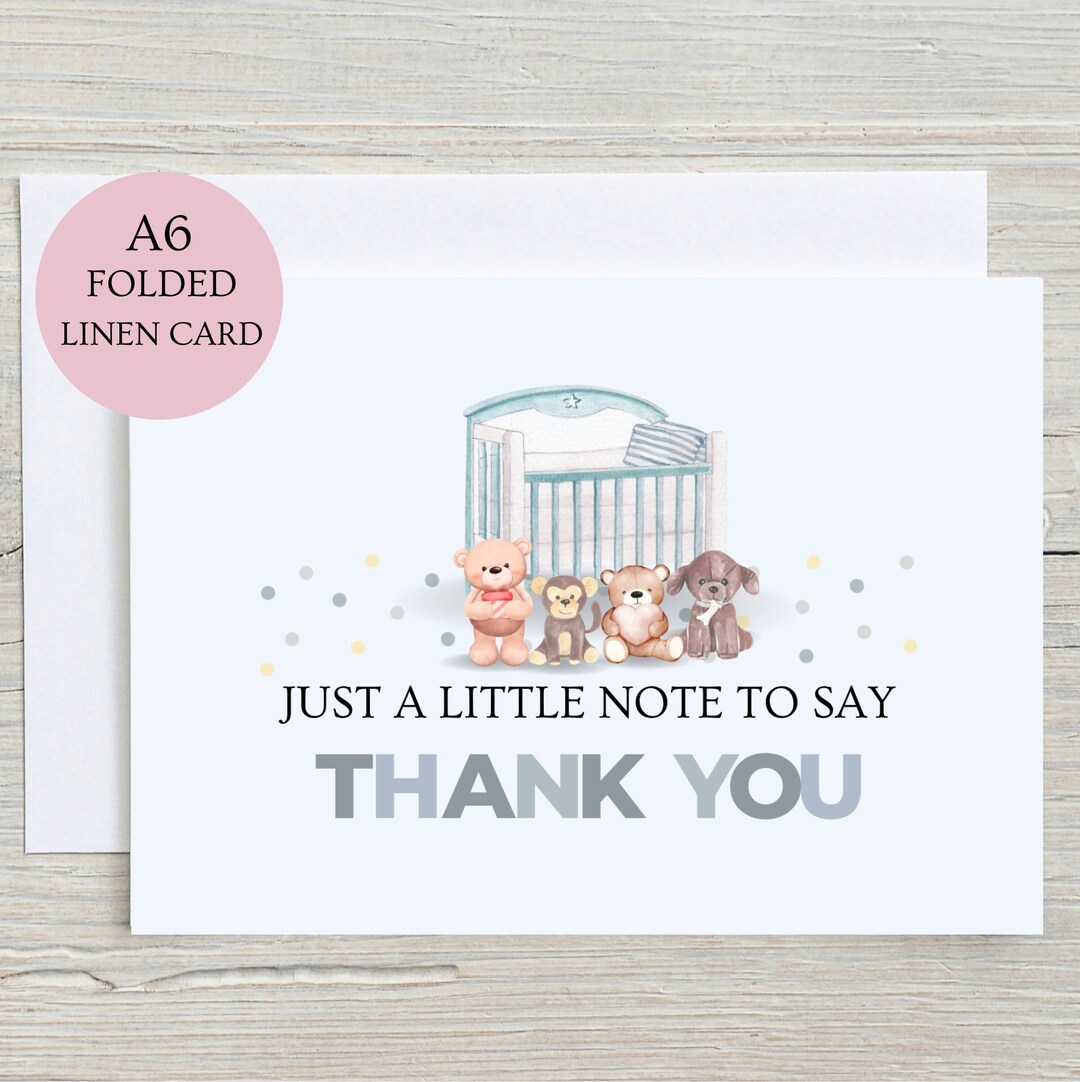 Just Little a Note to Say Thank You Card. Multi Grey Text Baby - Etsy