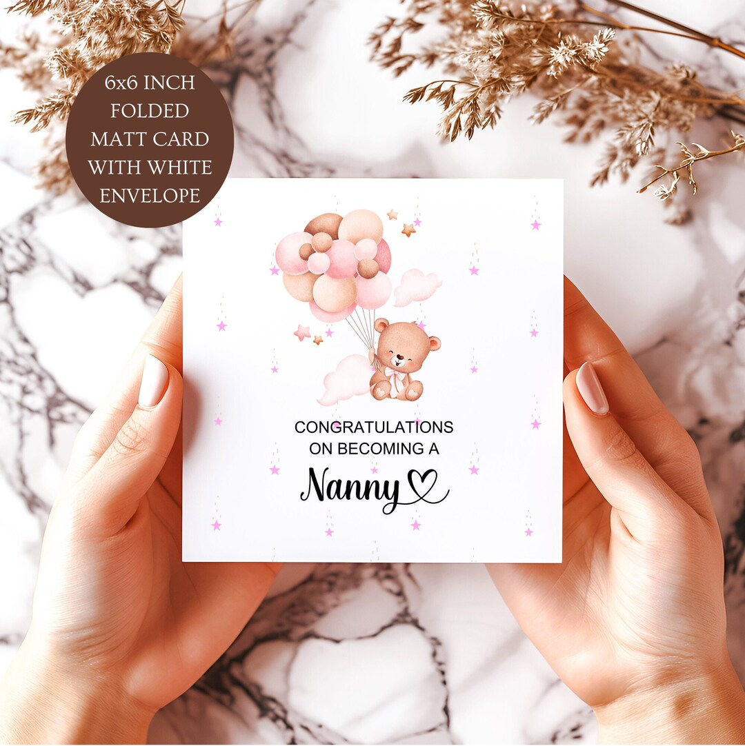 Congratulations on Becoming a Nanny Card. New Nanny Newborn Card. Pink ...