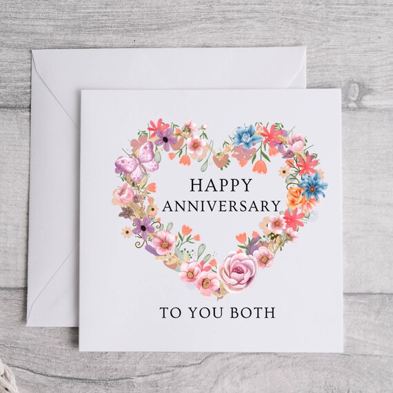 Happy Anniversary to You Both Card. Parents Friends Family - Etsy