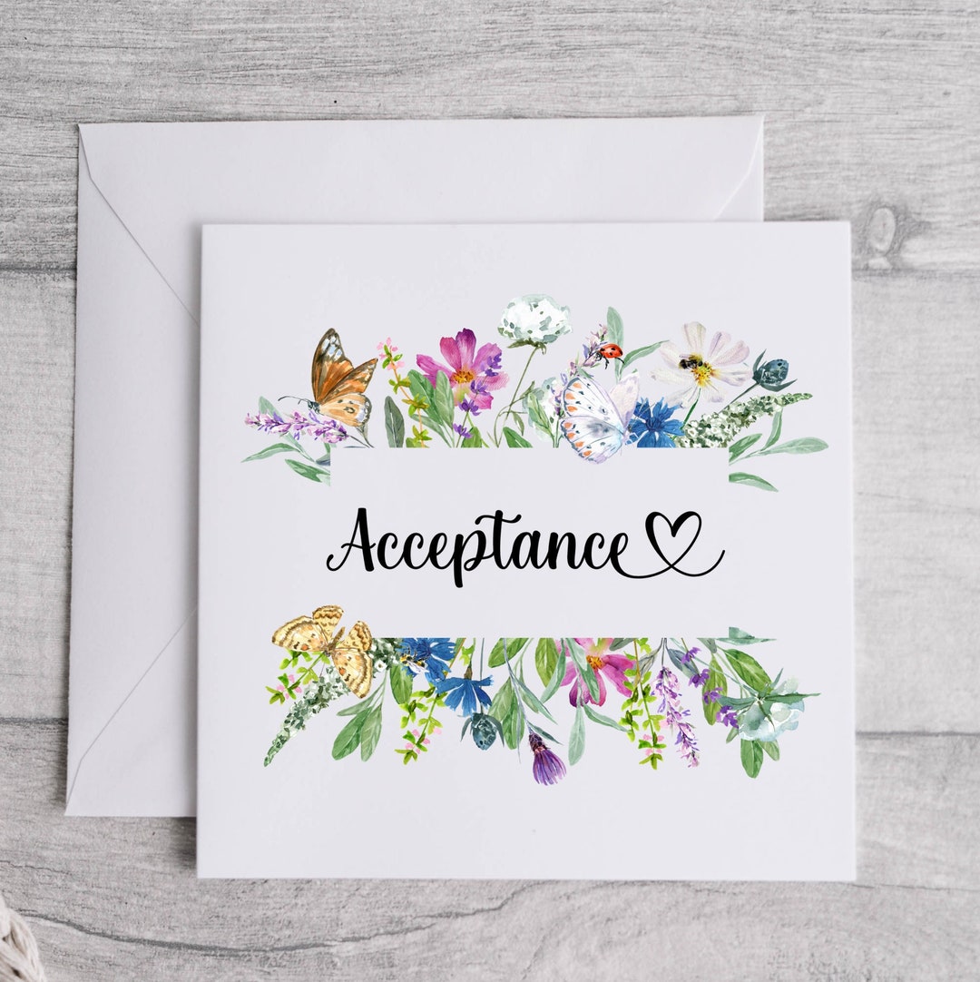 Acceptance Card. Delighted to Accept Card. Floral Wedding Party ...