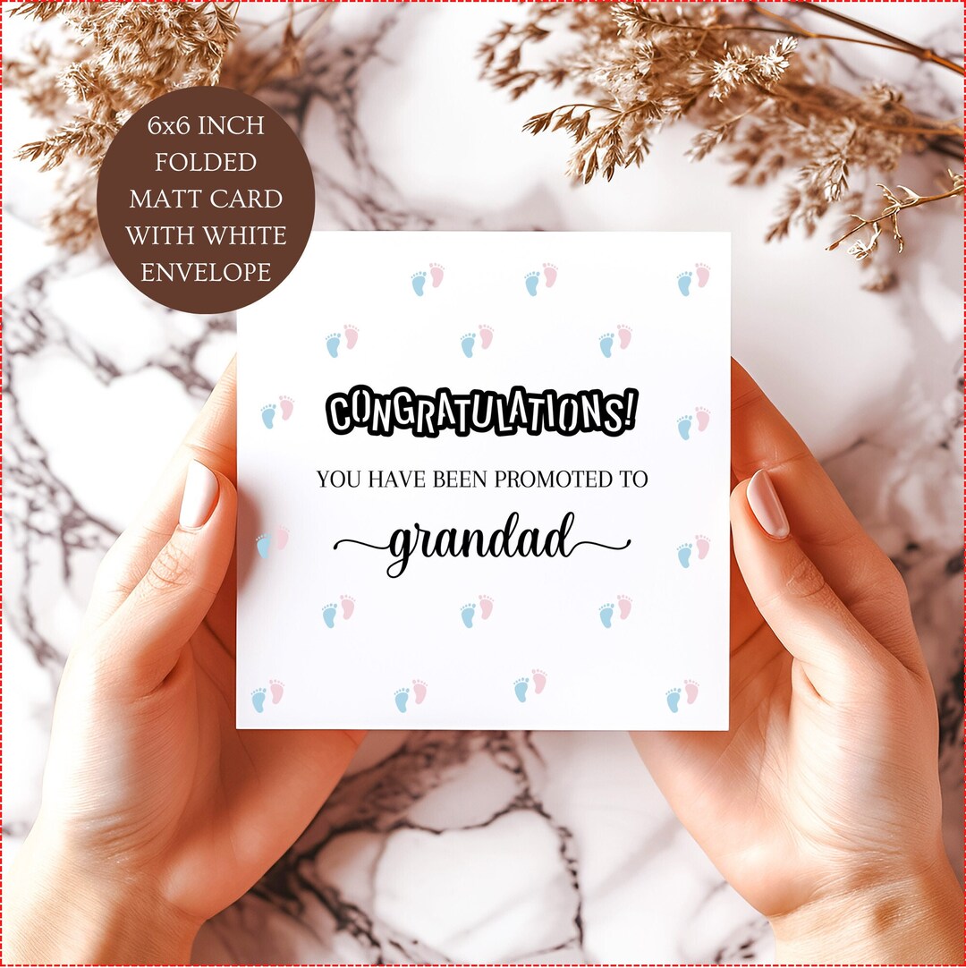 Congratulations You Have Been Promoted to Grandad Card. Baby Surprise ...