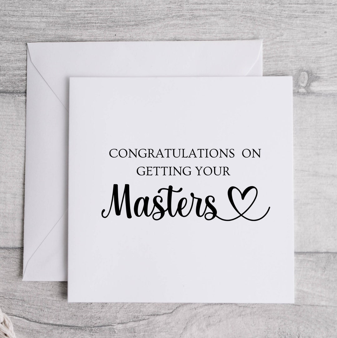 Congratulations on Getting Your Masters Card. Well Done on Your Exam ...