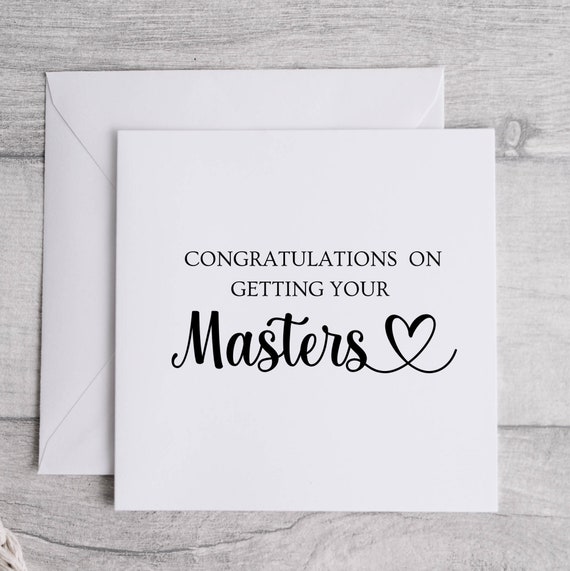 Congratulations on Getting Your Masters Card. Well Done on - Etsy