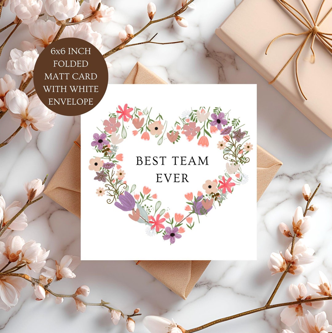 Best Team Ever Card. Appreciation Card for Employees. Appreciation Team ...